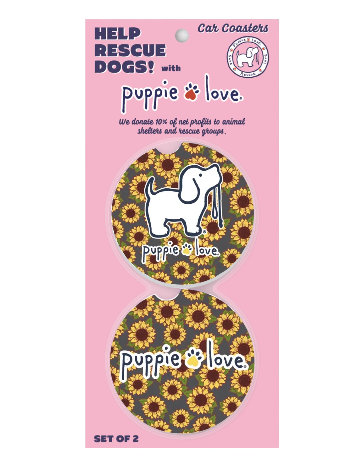 SUNFLOWER PUP CAR COASTER – Puppie Love